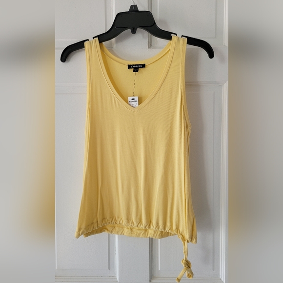 Express | Tops | Express Stretchy Yellow Drawstring Sleeveless Tank Top ...